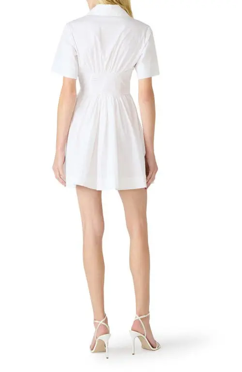 Steve Madden Ninna Lace Front Shirt Dress