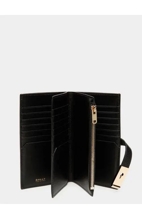 Bally Lock Me Long Wallet In Leather - Black