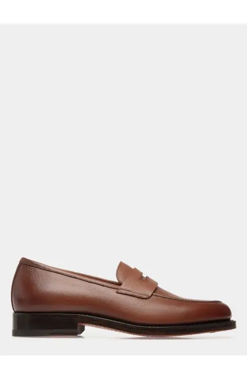Bally Schoenen Loafer In Embossed Leather - Brown