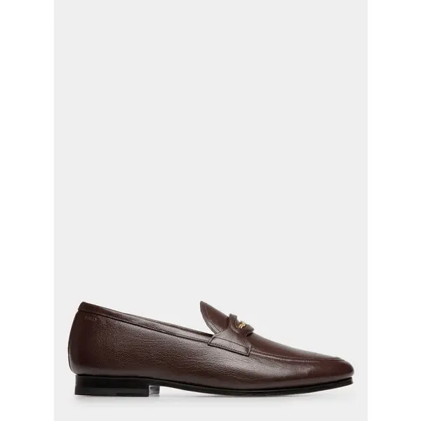 Bally Plume Loafer In Grained Leather - Brown