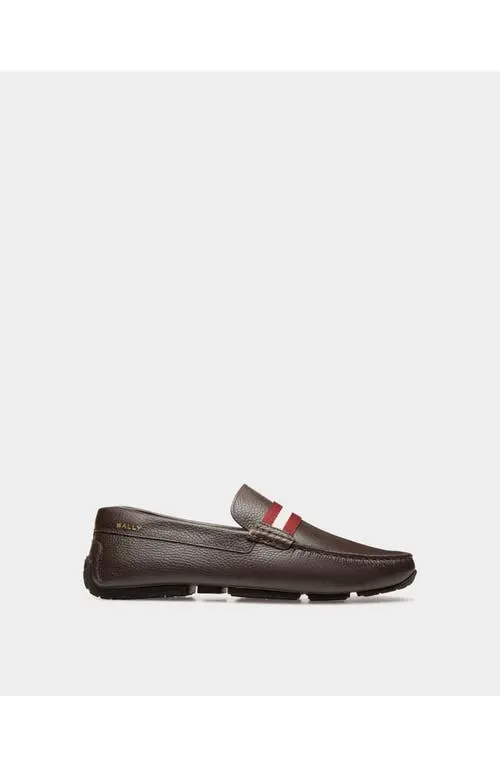 Bally Pilot Driver In Grained Bovine Leather - Brown