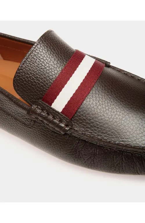 Bally Pilot Driver In Grained Bovine Leather - Brown