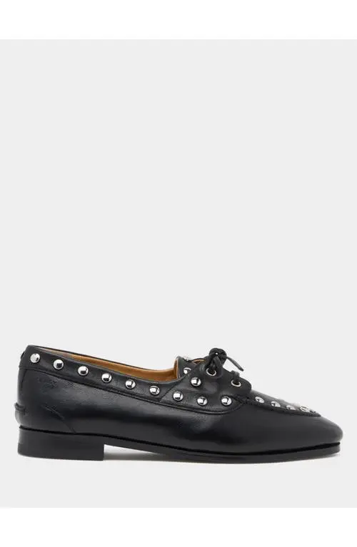 Bally Plume Moccasin In Leather With Studs - Black