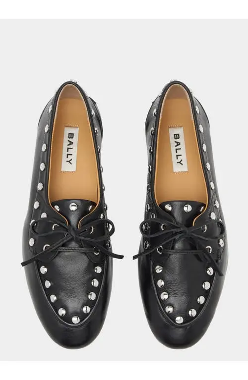 Bally Plume Studded Leather Moccasin