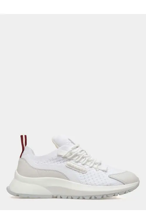 Bally Outline Sneaker In Knitted Fabric - White