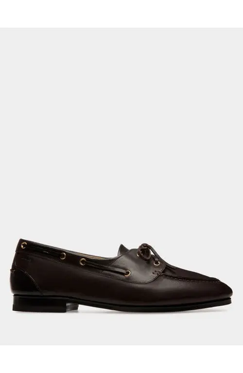 Bally Plume Moccasin In Buffalo Leather - Brown