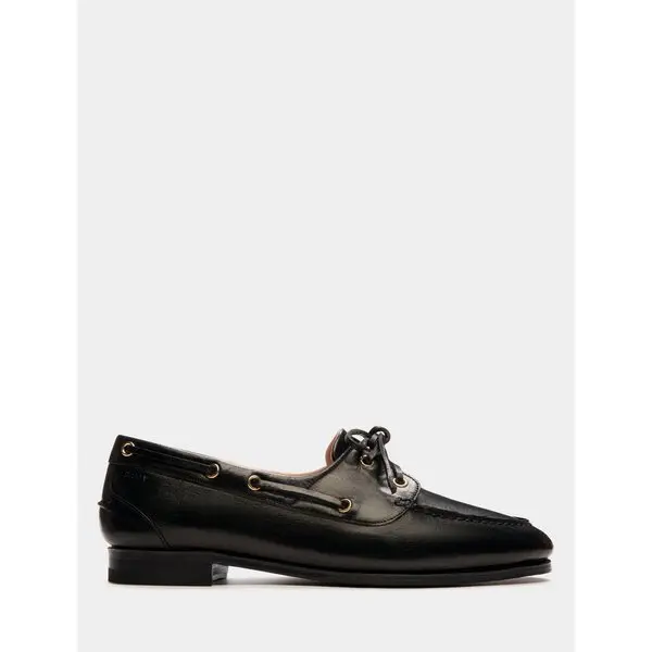 Bally Plume Leather Moccasin - Black