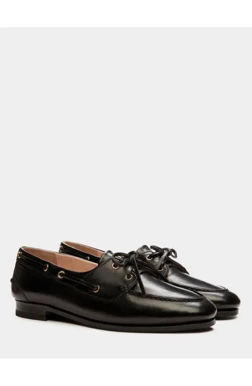 Bally Plume Leather Moccasin - Black