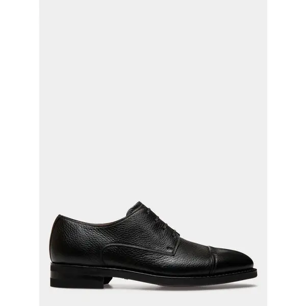 Bally Scribe Un Derby In Deer Leather - Black