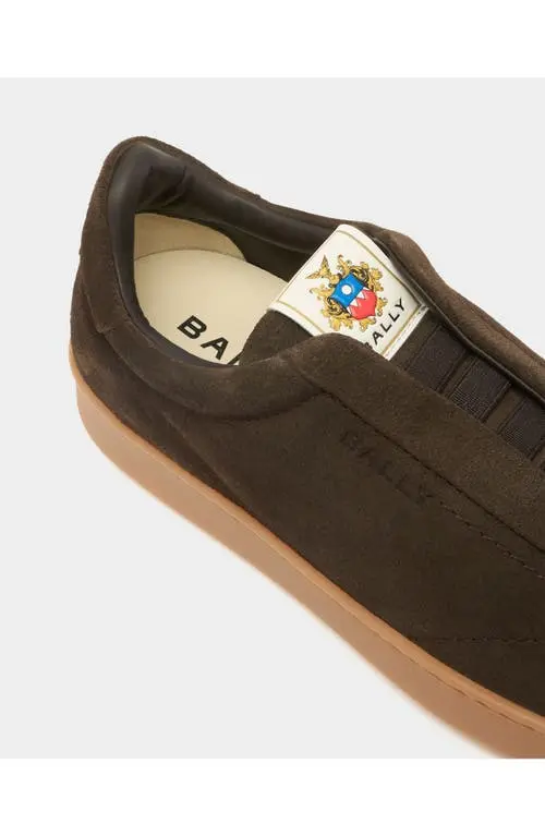 Bally Retro Crest Sneaker In Suede - Ebony 50