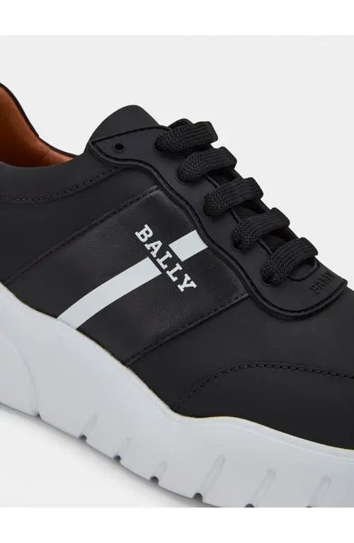 Bally Sneaker In Rubber-coated Leather - Black