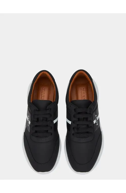 Bally Sneaker In Rubber-coated Leather - Black