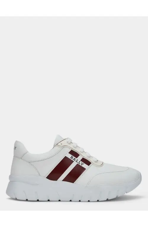 Bally Sneaker In Rubber-coated Leather - White