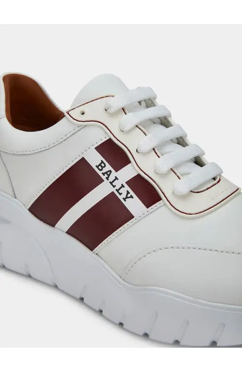 Bally Sneaker In Rubber-coated Leather - White