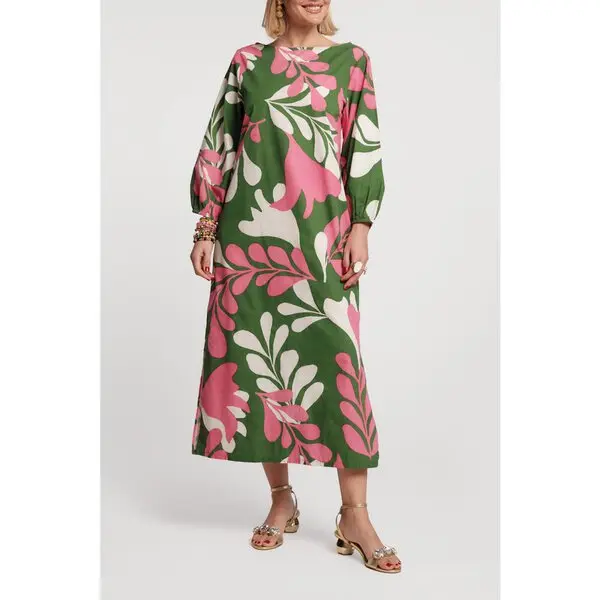 FRANCES VALENTINE Minnow Maxi Dress Mid-century Palm