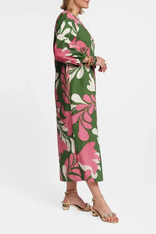 FRANCES VALENTINE Minnow Maxi Dress Mid-century Palm