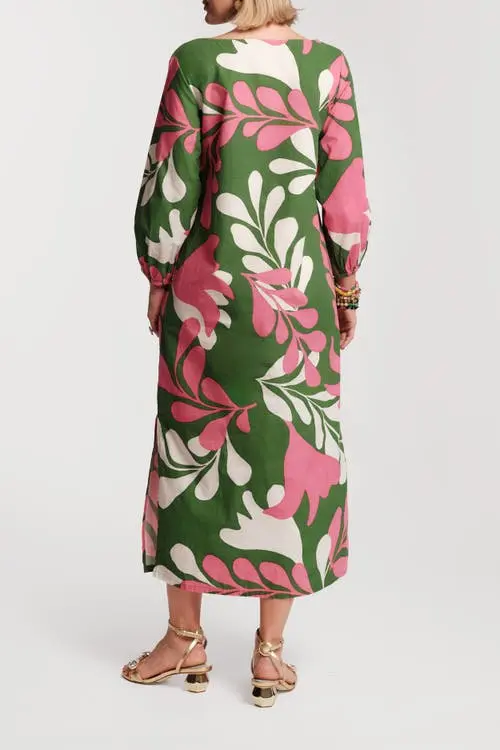 FRANCES VALENTINE Minnow Maxi Dress Mid-century Palm