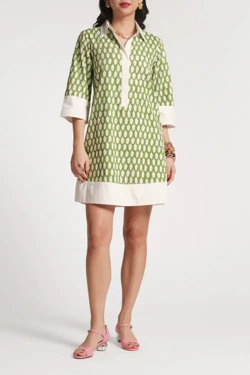 FRANCES VALENTINE Tracey Mini Dress Loop - Green/oyster