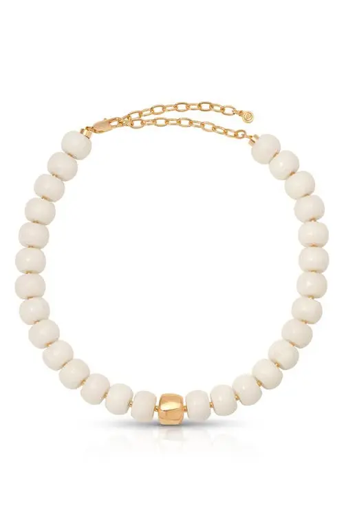 Ettika Power Bead Statement Necklace - Bone