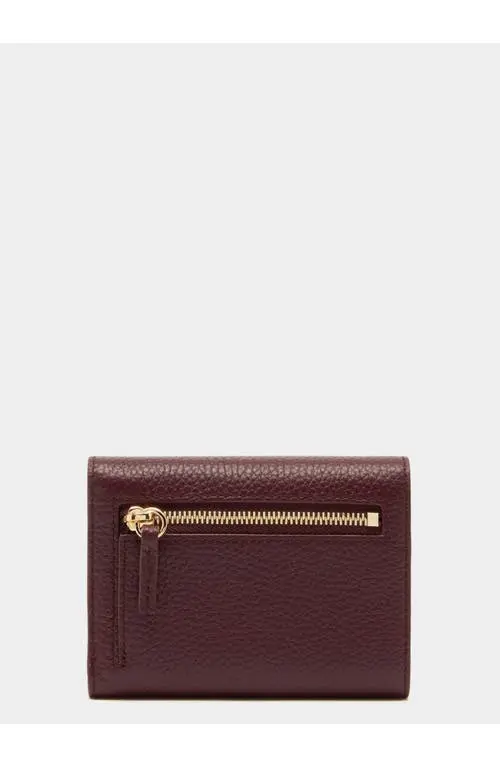 Bally Wallet In Dark Bordeaux Grained Leather