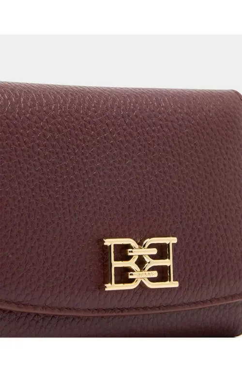Bally Wallet In Dark Bordeaux Grained Leather