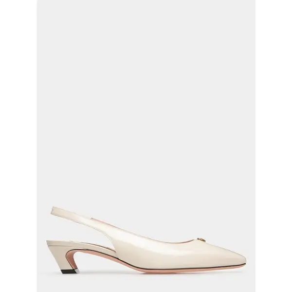 Bally Sylt Slingback Pump In Calf Leather - White