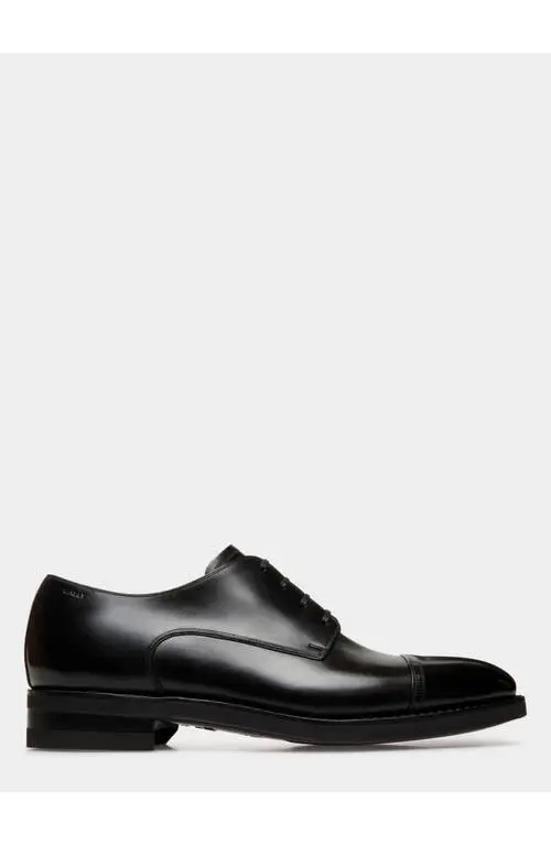 Bally Scribe Un Derby In Plain Calf Leather - Black