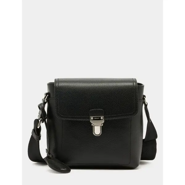 Bally Capitol Crossbody Bag In Bovine Leather - Black+palladio
