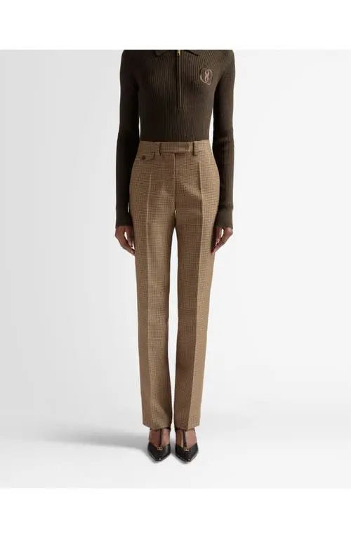 Bally Tailored Straight Leg Plaid Pants