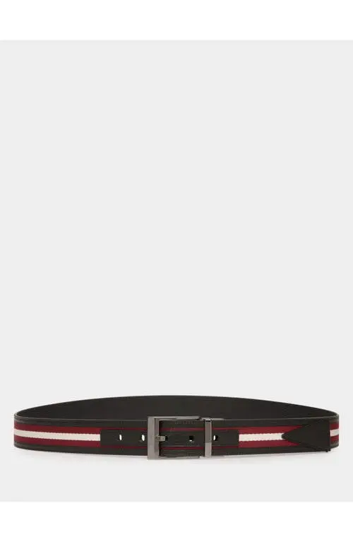 Bally Shiffie 35 Mm Reversible Belt - Black+red/bone+rut