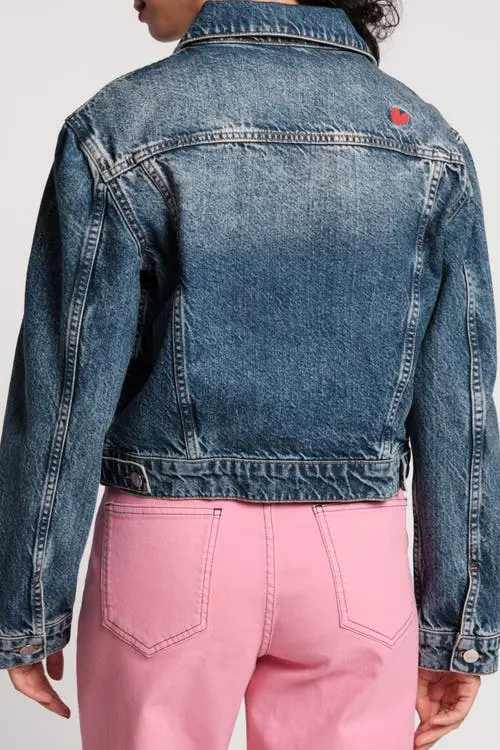 FRANCES VALENTINE Taylor Sweetheart Denim Jacket - Navy