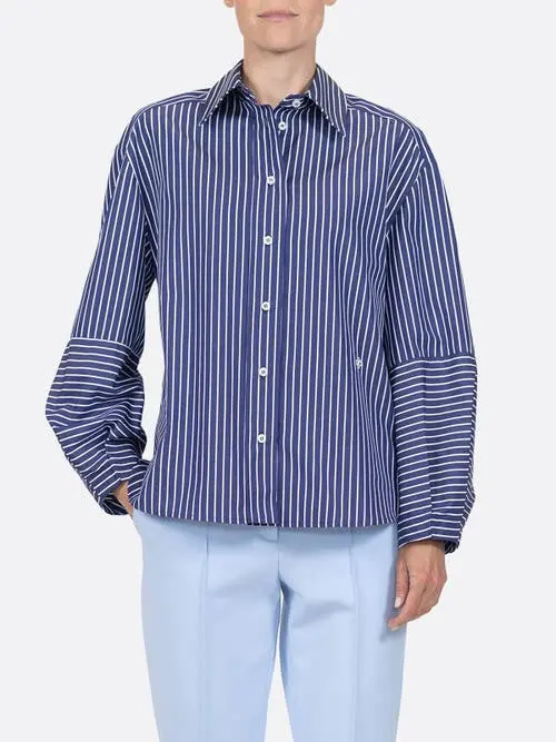 CALLAS MILANO Aura Lantern Sleeve Striped Shirt