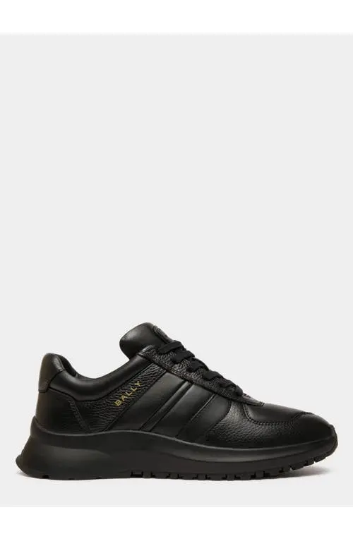 Bally Outline Sneaker In Calf Leather - Black/black