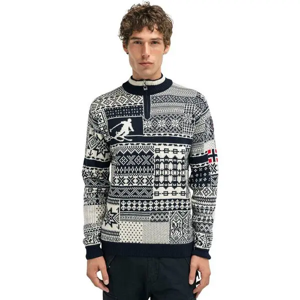 DALE OF NORWAY Ol History Sweater - Navy/off White/raspberry