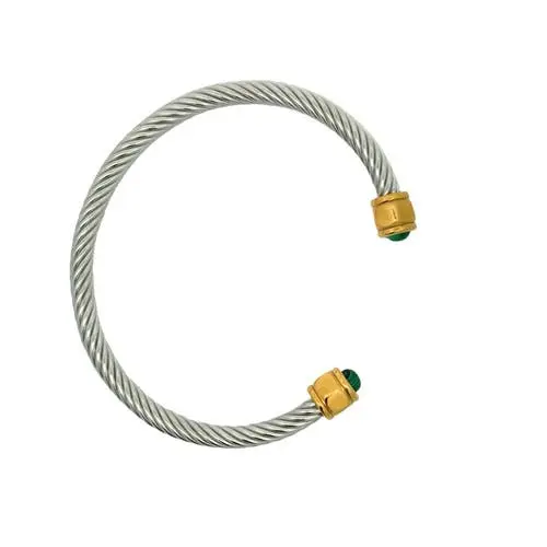 GEMINI JEWELRY Open Cable Cuff Bracelet
