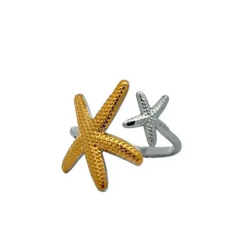 GEMINI JEWELRY Two Tone Starfish Adjustable Ring