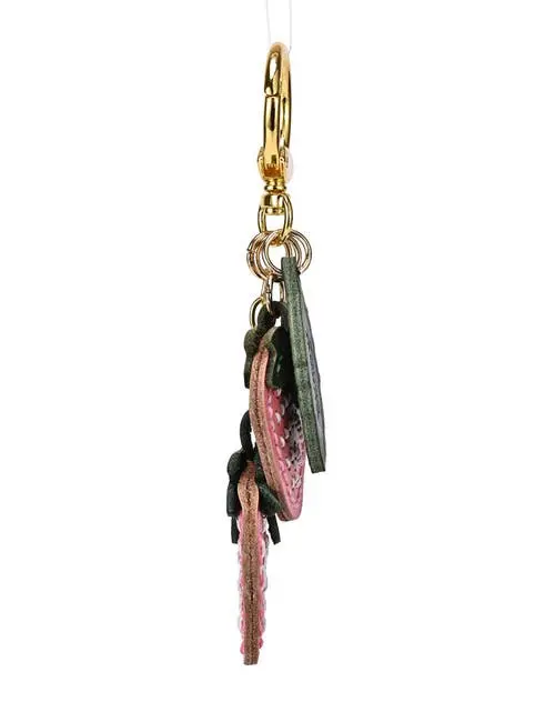 OLD TREND Strawberry Leather Keychain Charm - Blush
