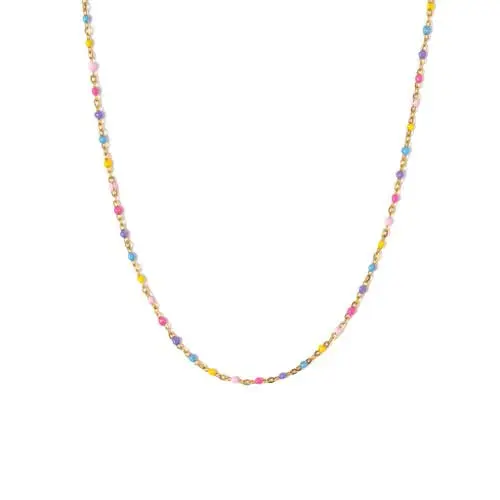 PIP POP Enamel Bead Necklace - Rainbow