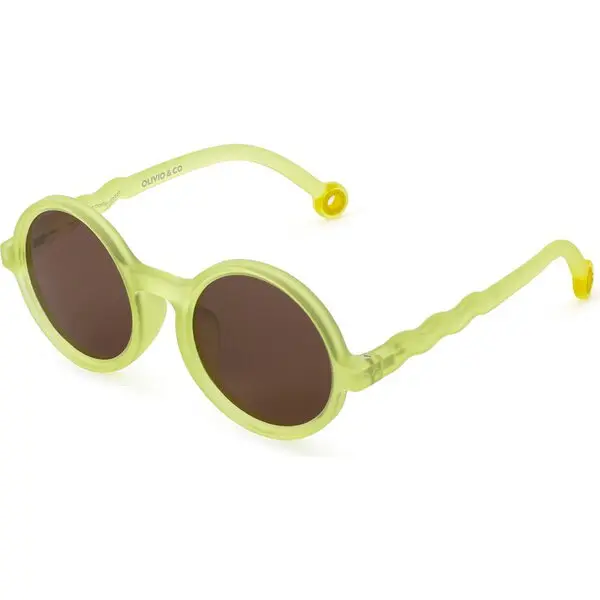 OLIVIO Youth Round Sunglasses - Lime Green