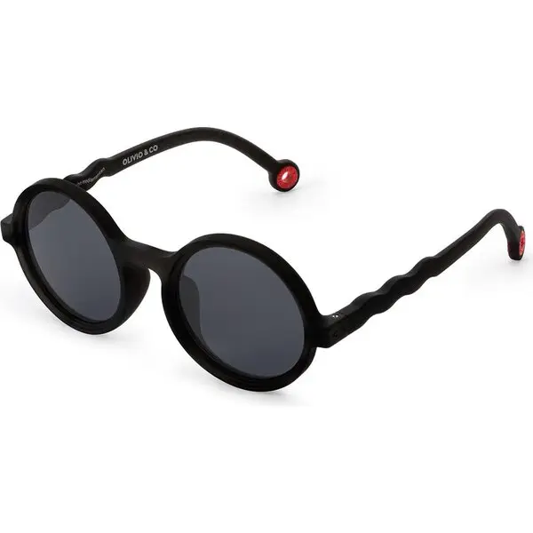 OLIVIO Youth Round Sunglasses - Squid Black