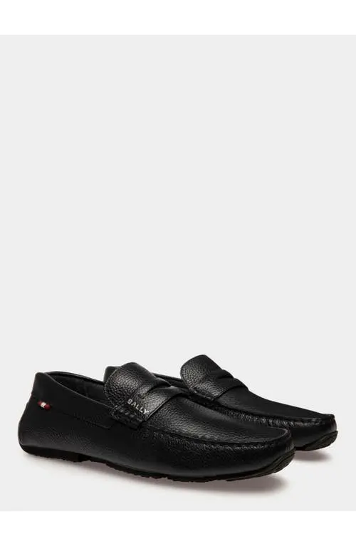 Bally Pilot Driver In Leather With Calf Leather Lining - Black