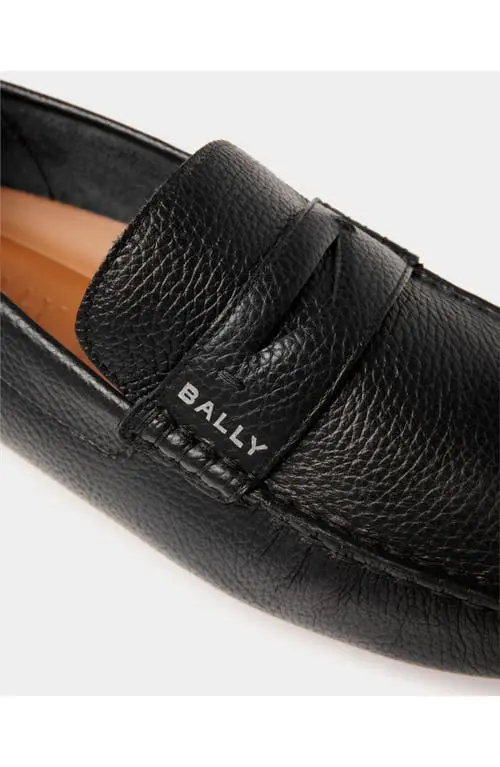Bally Pilot Driver In Leather With Calf Leather Lining - Black