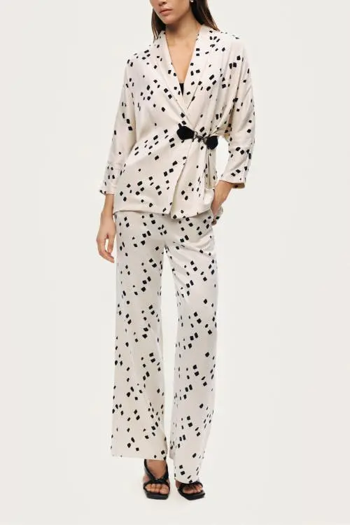 NOCTURNE Printed Wide-leg Trousers