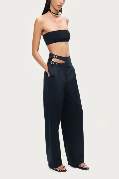 NOCTURNE Cut-out Waist Wide-leg Pants