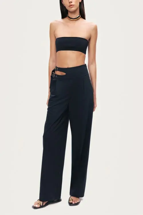 NOCTURNE Cut-out Waist Wide-leg Pants