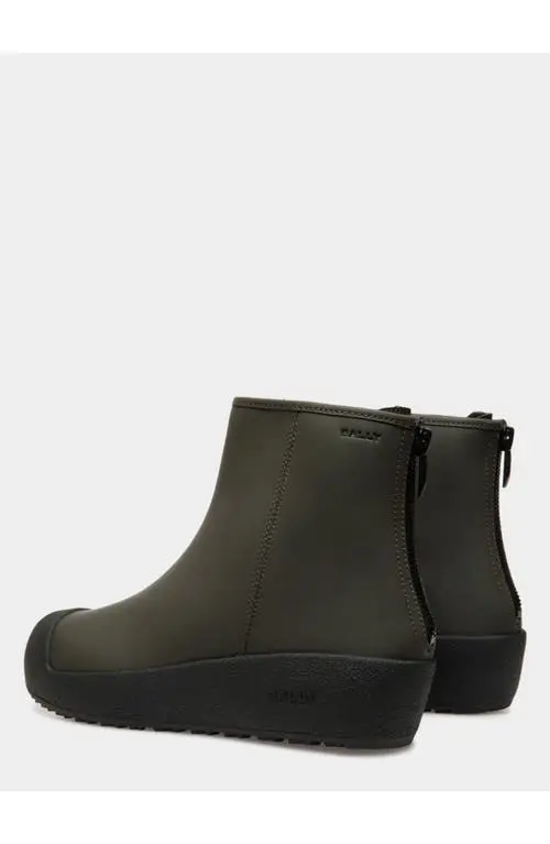 Bally Curling Bootie In Rubberized Calf Leather