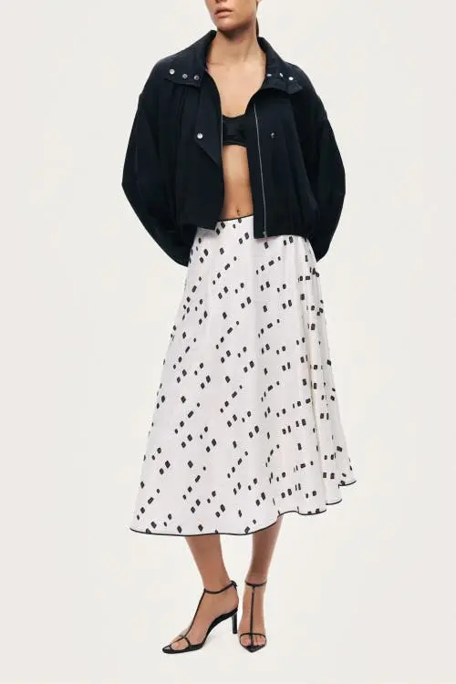 NOCTURNE High-neck Gathered Jacket - Black