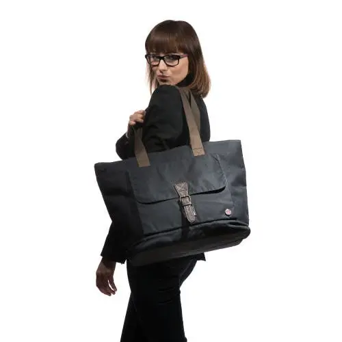 TOKEN Waxed Montague Tote Bag - Black