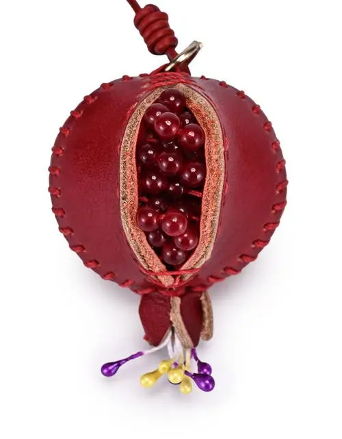 OLD TREND Genuine Leather Botanical Fruit Charm - Red