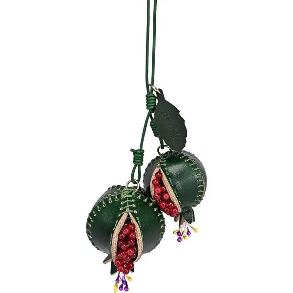 OLD TREND Pom Genuine Leather Botanical Fruit Charm - Teal